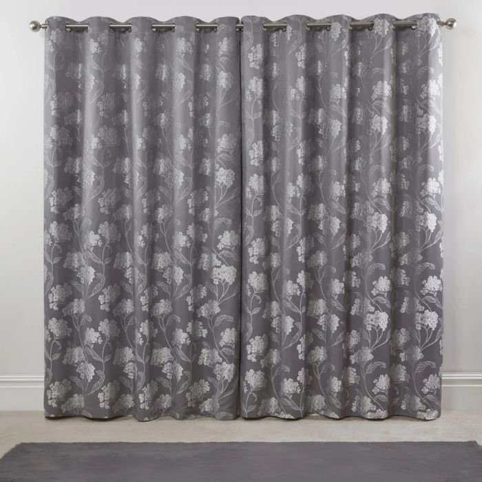 Blossom Silver Lined Eyelet Jacquard Curtains - Office Curtains Dubai